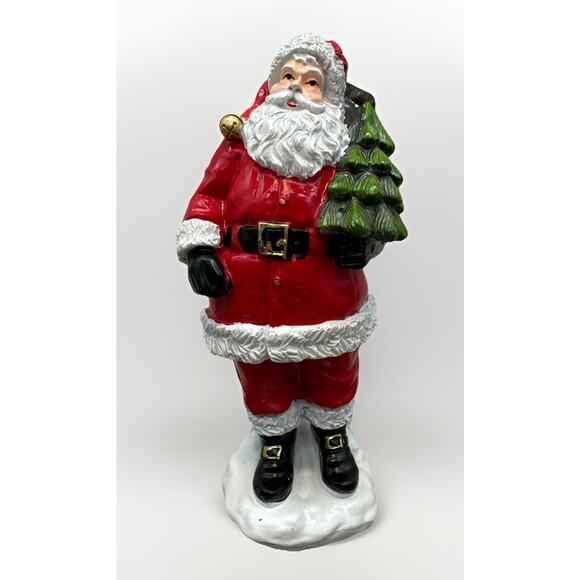 Unknown | Holiday | Christmas Santa Holding Tree Santa Claus Figurine K ...